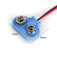 China Blue 9V Battery Clip Connector OEM Battery Snap Connectors T Type With 6 Inch / 15cm Wire Leads for sale