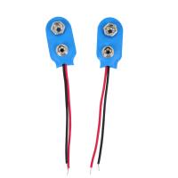 China OEM 9V Battery Connector Blue 9V Battery Clips I Type With 2.36 Inch / 6cm Wire Leads for sale