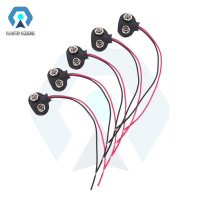China RoHS Compliant 9V Battery Snap Connectors ODM 9V Battery Clip Connectors With Wire UL1007 26AWG 5.9 Inch for sale