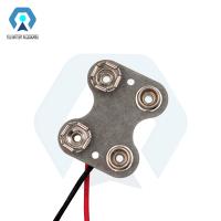 China Custom 9V Battery Parallel Connector X Style PP3 Battery Snap With 3.1 Inch Wire Leads for sale