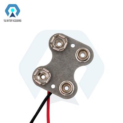 China Custom 9V Battery Parallel Connector X Style PP3 Battery Snap With 3.1 Inch Wire Leads for sale