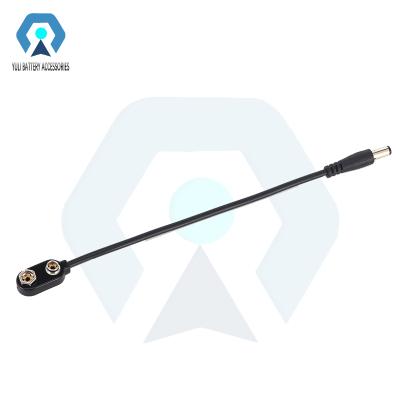 China I Type 9V Battery Connector Compact 9V Battery Snap With DC 5.5x2.1 Male Plug for sale