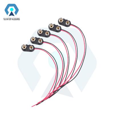 China I Style 9V Battery Connector OEM PP3 Battery Connector With 6 Inch Wire Leads ABS Housing for sale