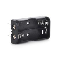 China Custom 2 Slot Battery Holder Black PCB Mount Battery Holder With Pins for sale