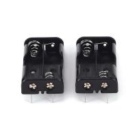 China Custom 2 Slot Battery Holder Black PCB Mount Battery Holder With Pins for sale
