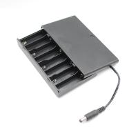 China 12V 8AA Battery Holder OEM / ODM 8 AA Battery Box With Cover , Switch And DC5521 for sale