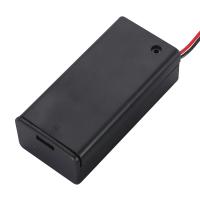 China ABS 2 AA Battery Holder 3V 2 AA Battery Box With Cover Switch And Wire 150mm for sale