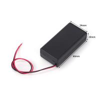 China ABS 2 AA Battery Holder 3V 2 AA Battery Box With Cover Switch And Wire 150mm for sale