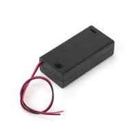 China ABS 2 AA Battery Holder 3V 2 AA Battery Box With Cover Switch And Wire 150mm for sale