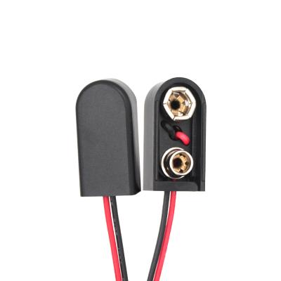 China Enclosed 9V Battery Connector Shielded PP3 9V Battery Connector With 6 Inch Cable for sale