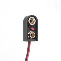 China Enclosed 9V Battery Connector Shielded PP3 9V Battery Connector With 6 Inch Cable for sale