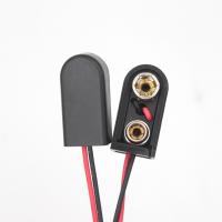 China Enclosed 9V Battery Connector Shielded PP3 9V Battery Connector With 6 Inch Cable for sale