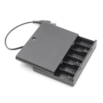 China Portable Devices 6AA Battery Holder Battery Size AA Power Storage Solution for Electronic Gadgets and Portable Equipment for sale