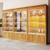China Supermarket Light Duty Steel and Wood Shelf Display Rack Cabinet with PU Leather Cover for sale