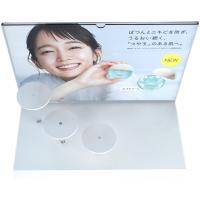 China Supermarket Makeup Display Stand Acrylic Cosmetic Display with White Display Risers for sale