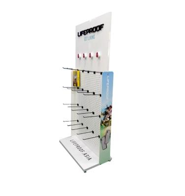 China Livingroom Furniture Metallic Cardboard Cell Phone Accessories Display Stand with Hook for sale