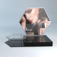 China Customized Skincare Cosmetics Display Stand with Acrylic Poster and Business Card Holder for sale