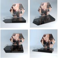 China Customized Skincare Cosmetics Display Stand with Acrylic Poster and Business Card Holder for sale