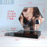 China Customized Skincare Cosmetics Display Stand with Acrylic Poster and Business Card Holder for sale