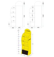 China Cardboard Cosmetic Display Commercial Sectional Display Furniture with Folding Design for sale