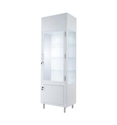 China Retail Shops Essential Aluminum Glass Display with LED Light and Anti Theft Function for sale