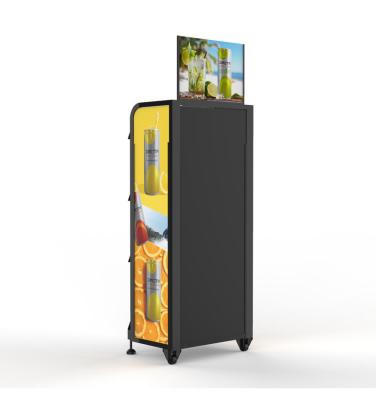 China Logo Custom Logo Steel Storage Shelf Drinks Can Display Stand with Movable Design for sale