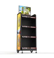 China Logo Custom Logo Steel Storage Shelf Drinks Can Display Stand with Movable Design for sale