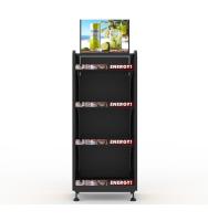 China Logo Custom Logo Steel Storage Shelf Drinks Can Display Stand with Movable Design for sale
