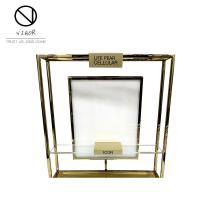 China Rose Gold Metal Jewelry Display Showcase for Fashion Jewelry Advertising Custom Logo for sale