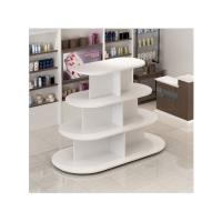 China Colorful Waterfall 4 Tiers Wood Acrylic Display Riser Stand for Livingroom Furniture for sale