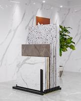China PU Leather Tile Stone Sample Countertop Display Stand for Marble Slate and Metal Tiles for sale