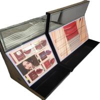 China Supermarket Rack Acrylic Black Display Cosmetic Fixture Set Makeup Display with Mirror Poster for sale