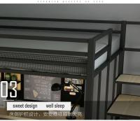 China Strong Bunk Bed Frame Modern Double Bunk Beds with Desk and Storage Drawers for sale