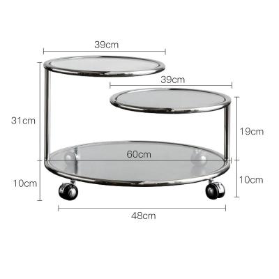 China Modern EUROPEAN Design Glass Top Coffee Table with Rotating Function and PU Leather Cover for sale