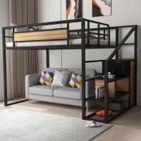 China Apartment 1800*1800*2000 Single Wooden Children Plywood Loft Bed with Drawers Stairs for sale