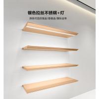 China Double-Sided Stainless Steel and Wood Wall Mount Shelves for Heavy Duty Storage for sale