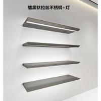 China Double-Sided Stainless Steel and Wood Wall Mount Shelves for Heavy Duty Storage for sale