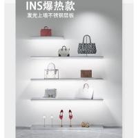 China Double-Sided Stainless Steel and Wood Wall Mount Shelves for Heavy Duty Storage for sale