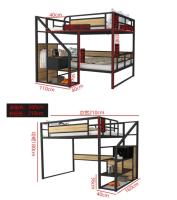 China Apartment 1800*1800*2000 Single Wooden Children Plywood Loft Bed with Drawers Stairs for sale