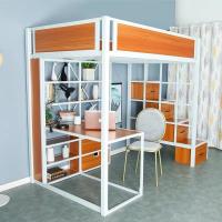 China OEM Iron Frame Wooden Single Loft Bed with Desk 1800*1800*2000 and Queen Beds for sale