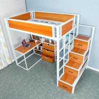 China OEM Iron Frame Wooden Single Loft Bed with Desk 1800*1800*2000 and Queen Beds for sale