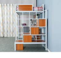 China OEM Iron Frame Wooden Single Loft Bed with Desk 1800*1800*2000 and Queen Beds for sale