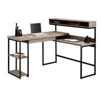 China Metal and Wood L Shape Desk for Home Office Study Table in Modern Design for sale