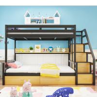China School Furniture Metal Single Wooden Child Plywood Loft Bed with Stairs and Drawers for sale