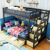 China School Furniture Metal Single Wooden Child Plywood Loft Bed with Stairs and Drawers for sale