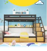 China School Furniture Metal Single Wooden Child Plywood Loft Bed with Stairs and Drawers for sale