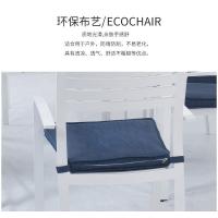 China Modern Garden Furniture Dining Table Set with 6 Seater Wood Table and Metal Chairs for sale