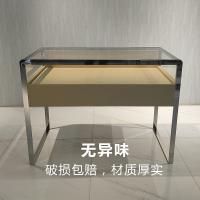 China PU Leather Cover High End Glass Showcase for Jewelry Display in Livingroom Furniture for sale