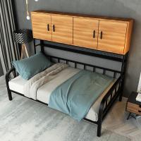China Kid's Single Dormitory Bed Loft Bunk Bed Sets with Wood Storage Boxes and Metal Frame for sale