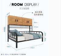 China Kid's Single Dormitory Bed Loft Bunk Bed Sets with Wood Storage Boxes and Metal Frame for sale